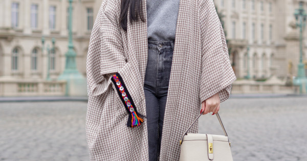 Luxury merino wool coat with a modern design